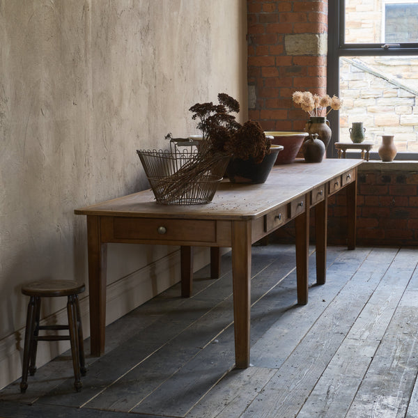 Large vintage work table / dining table – KONTRAST