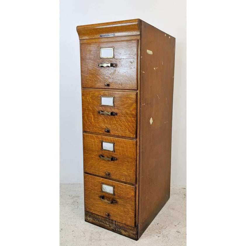 KONTRAST - Antique Oak Filing Cabinet - four drawers - the "advance ...