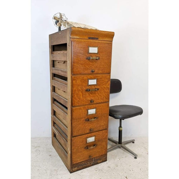 KONTRAST - Antique Oak Filing Cabinet - four drawers - the "advance ...