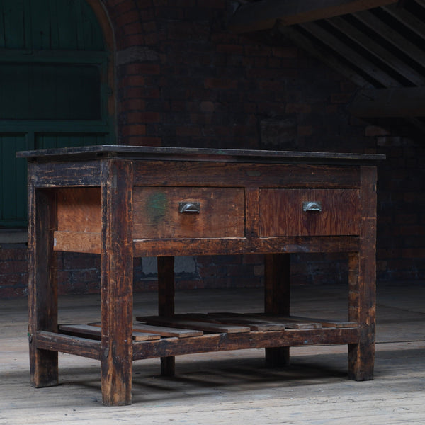 Antique Typesetting Table- printers storage - kitchen island – KONTRAST