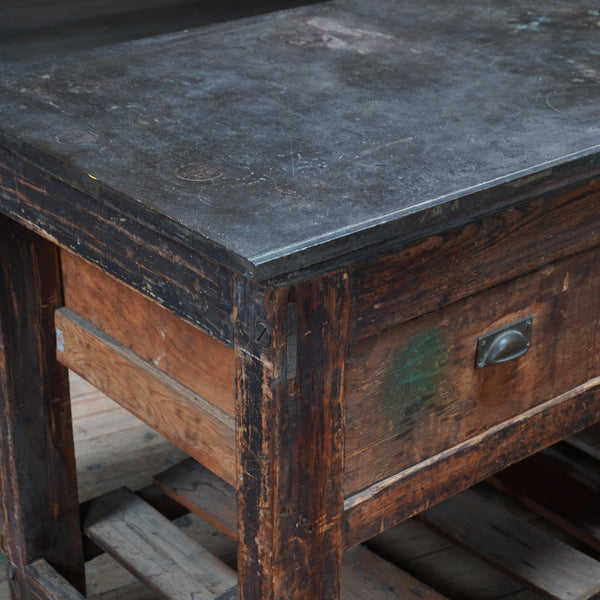 Antique Typesetting Table- printers storage - kitchen island – KONTRAST