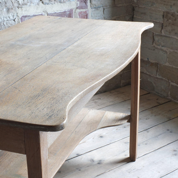 Antique oak farmhouse kitchen prep table – KONTRAST