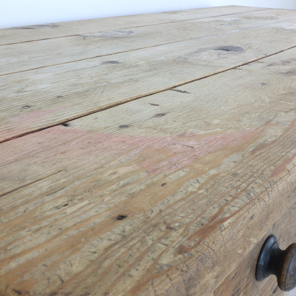 Antique pine farmhouse kitchen prep table – KONTRAST