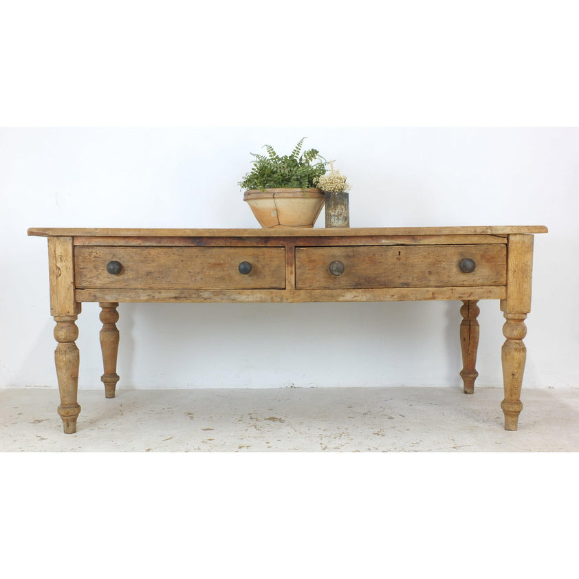 Antique pine farmhouse kitchen prep table – KONTRAST