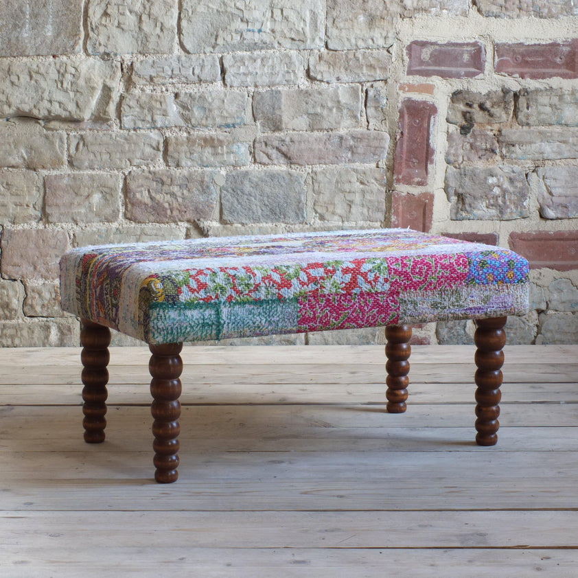 Kantha patchwork footstool no.2 – KONTRAST