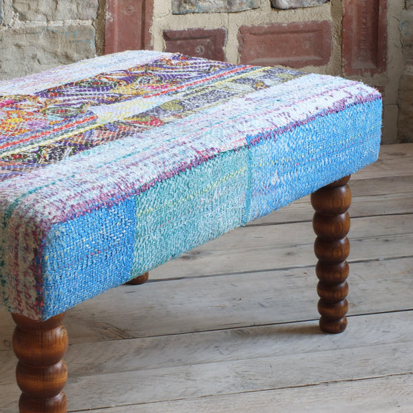 Kantha patchwork footstool no.2 – KONTRAST