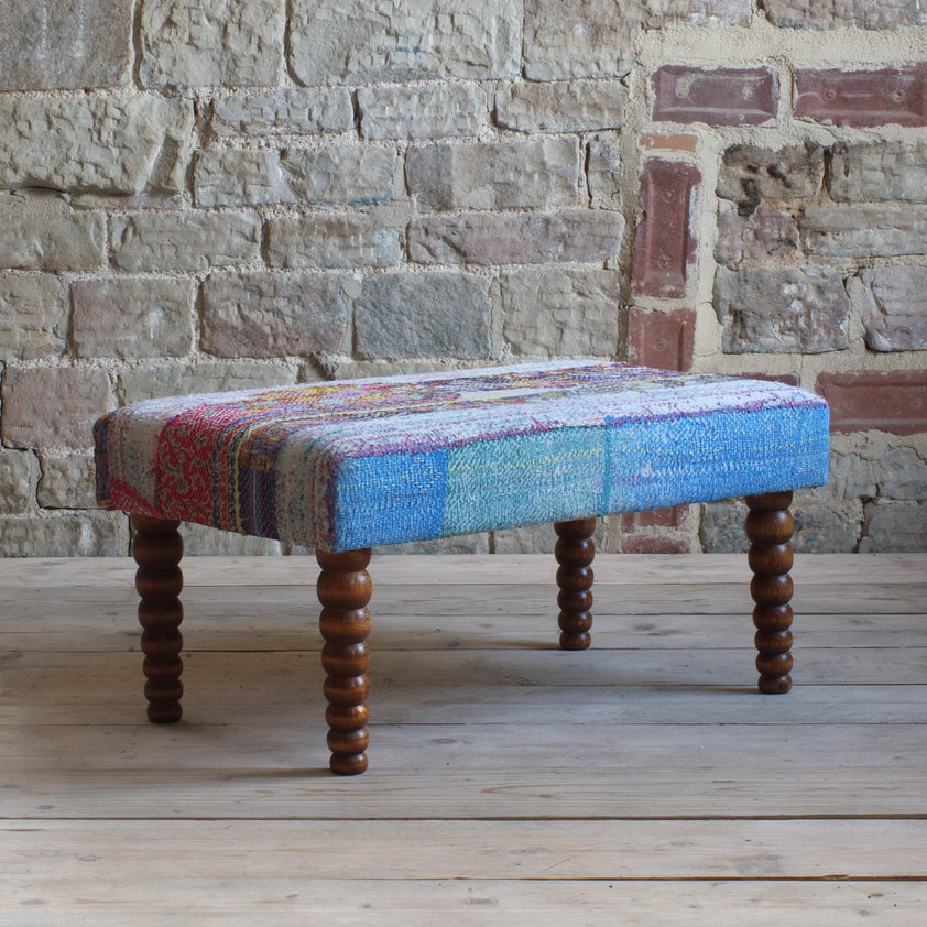 Kantha patchwork footstool no.2 – KONTRAST
