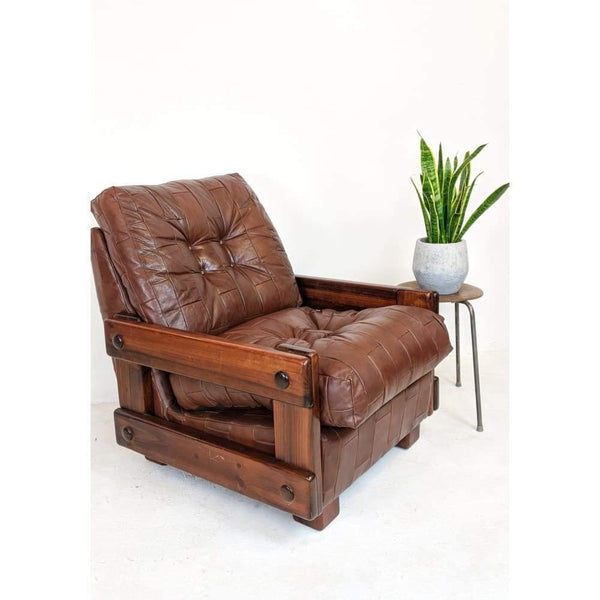 KONTRAST - Pair of Danish Patchwork Leather chairs