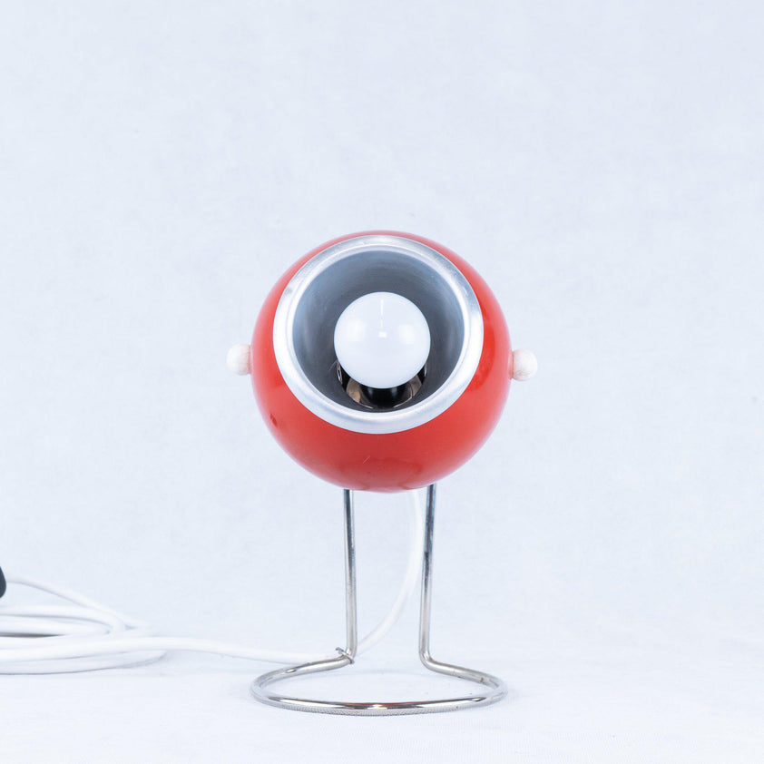 KONTRAST - Vintage Red 'Eyeball' Table Lamp - Danish Abo Randers 60s / 70s