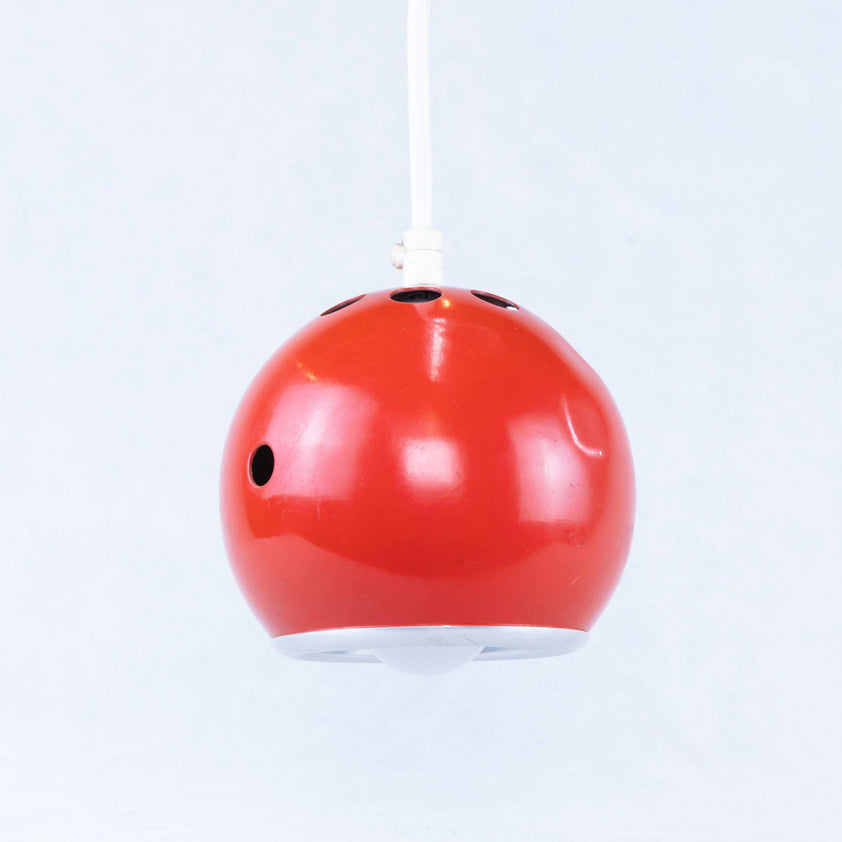 KONTRAST - Vintage Red 'Eyeball' Table Lamp - Danish Abo Randers 60s / 70s
