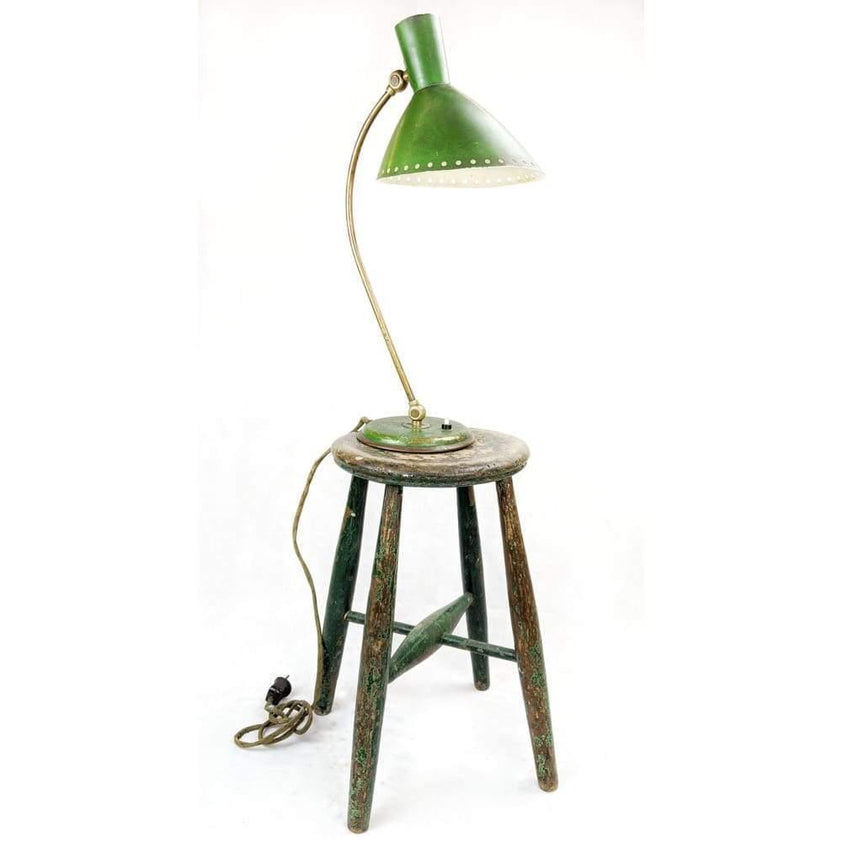 Vintage Table Lamp in green - from soviet ussr 1959 - нлм - perforated ...