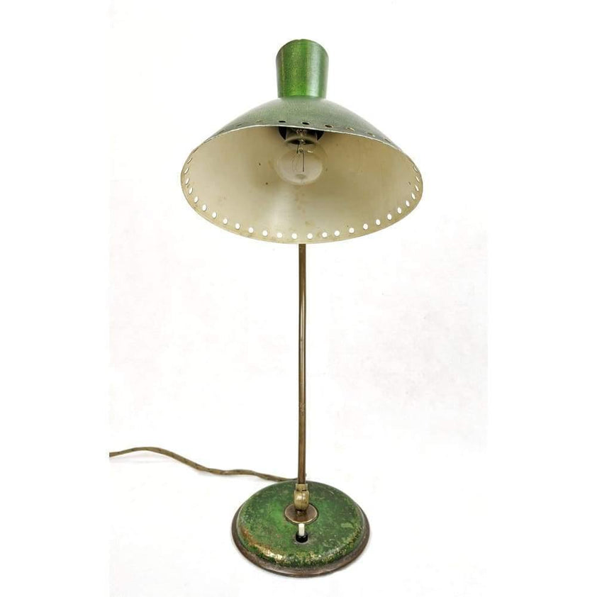 Vintage Table Lamp in green - from soviet ussr 1959 - нлм - perforated ...